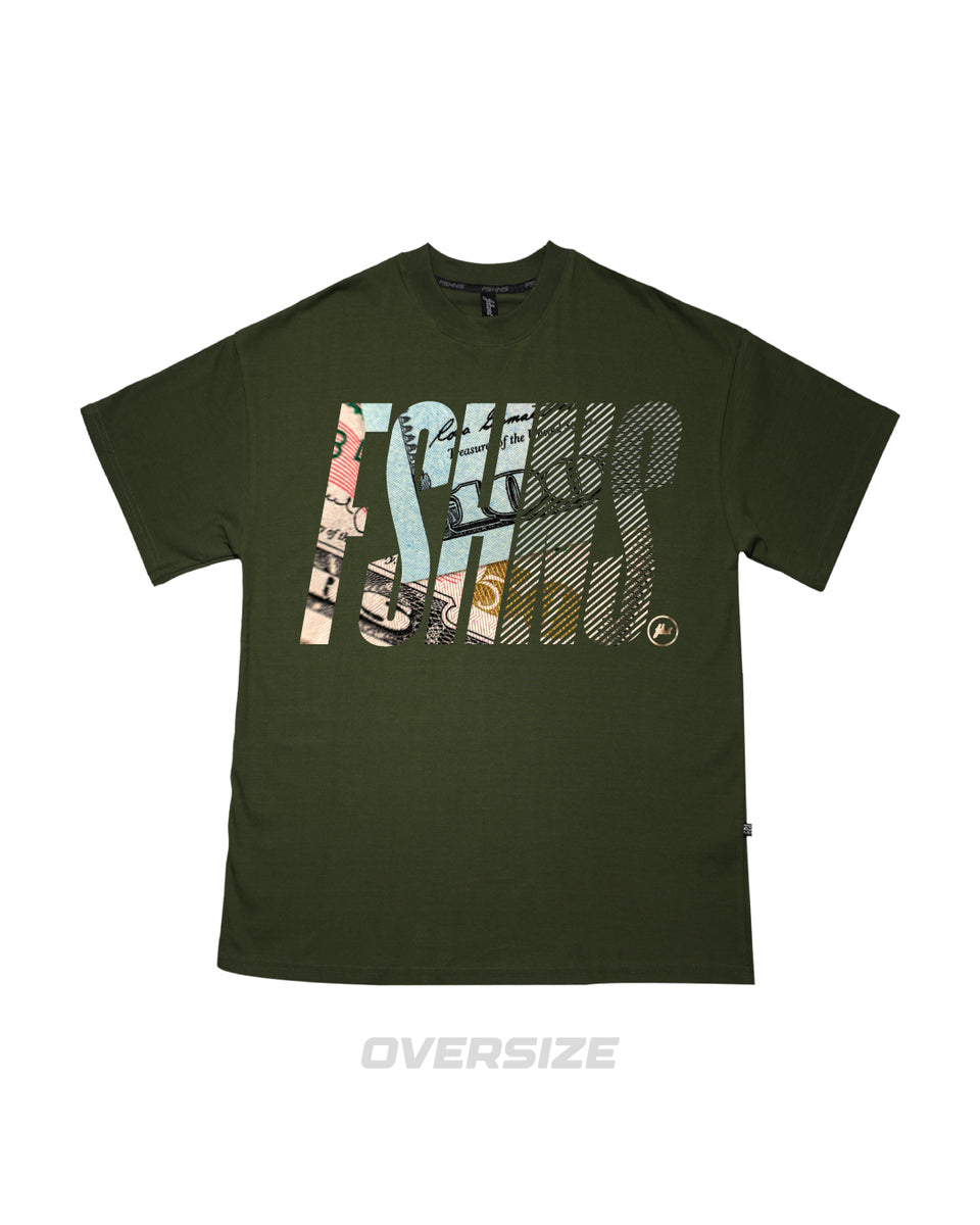 Rich Type Oversize Tee | Olive , Money | FSHNS – Fshns To Go