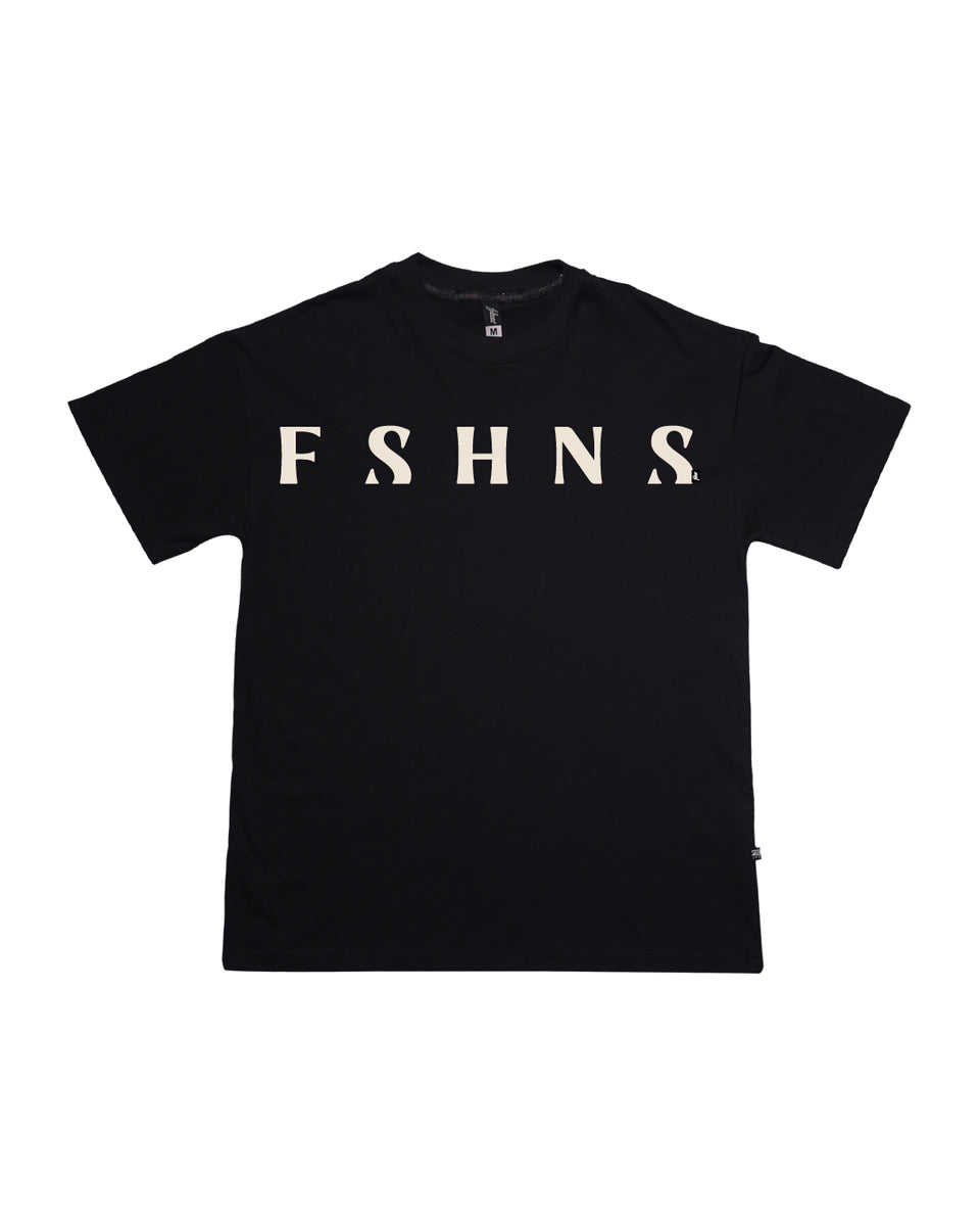 Big Letters Oversize Tee | Black, Beige | Word Search FSHNS – Fshns To Go
